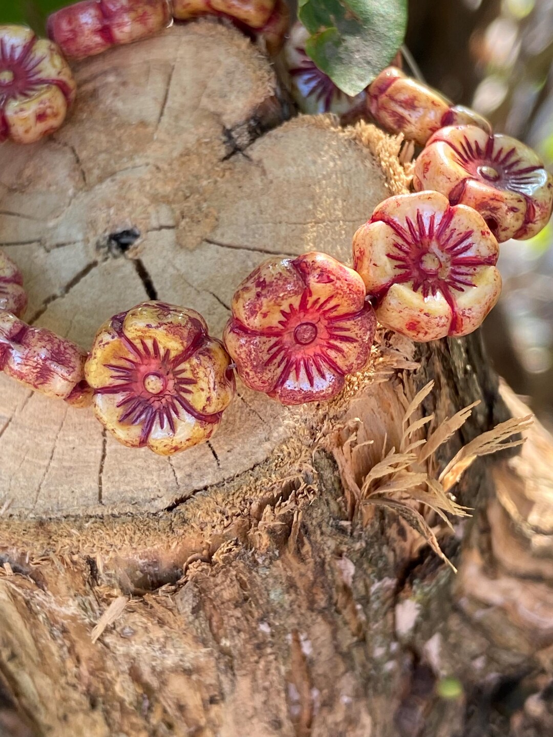 Hibiscus Flower Beads - Flower Beads - Glass Flower Beads - Czech Glass ...