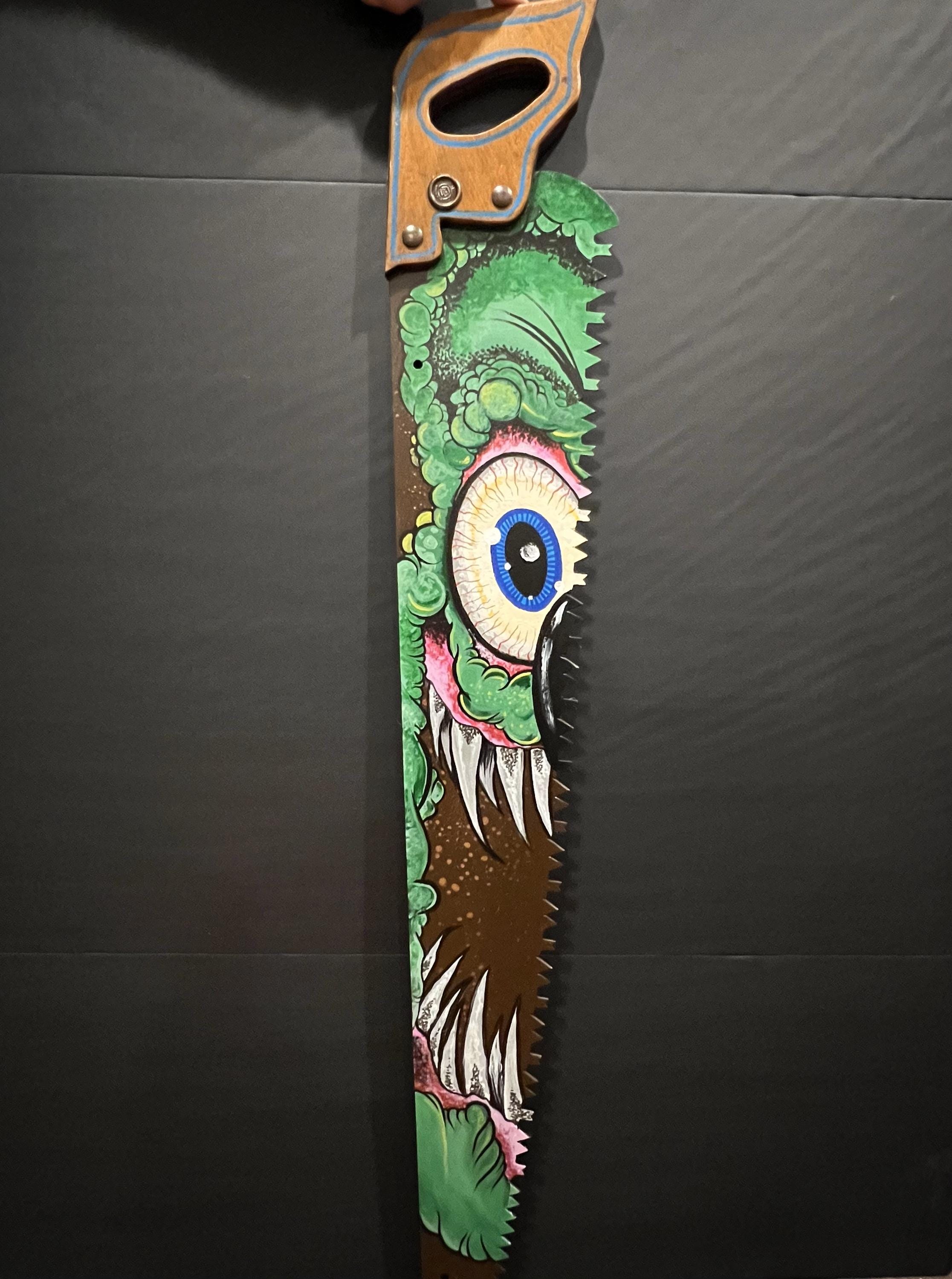 Rat Fink Psycho Killer Art | Hand Painted Antique Saw | Hot Rod Wall ...