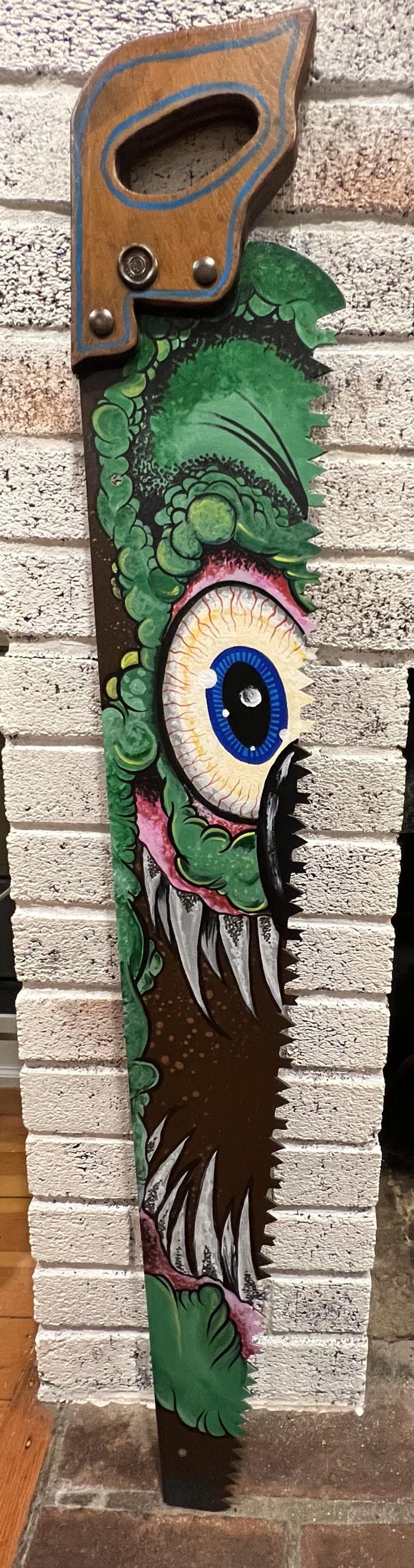 Rat Fink Psycho Killer Art | Hand Painted Antique Saw | Hot Rod Wall ...