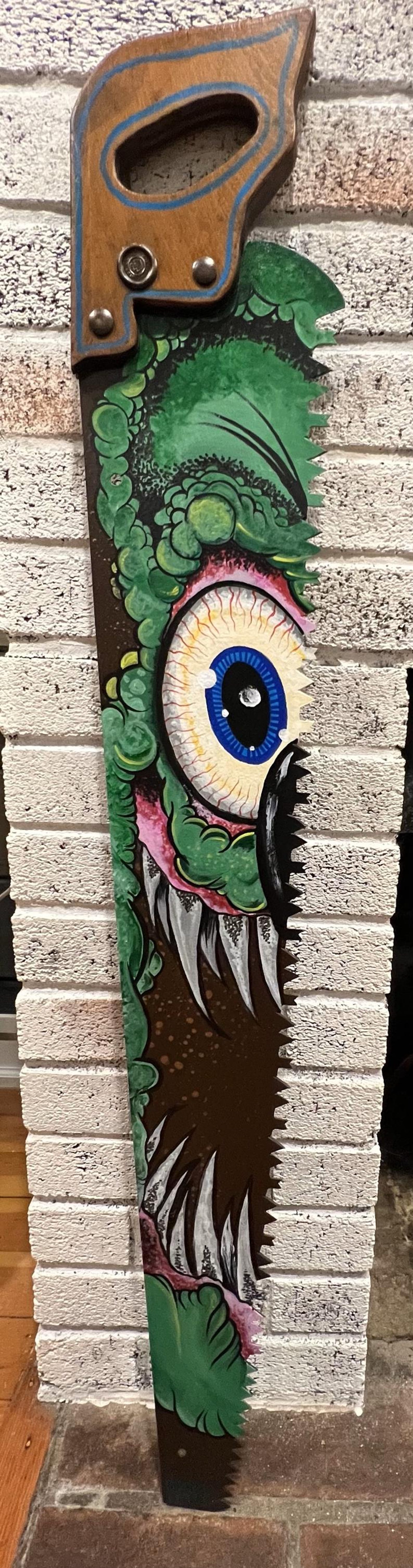 Rat Fink Psycho Killer Art | Hand Painted Antique Saw | Hot Rod Wall ...