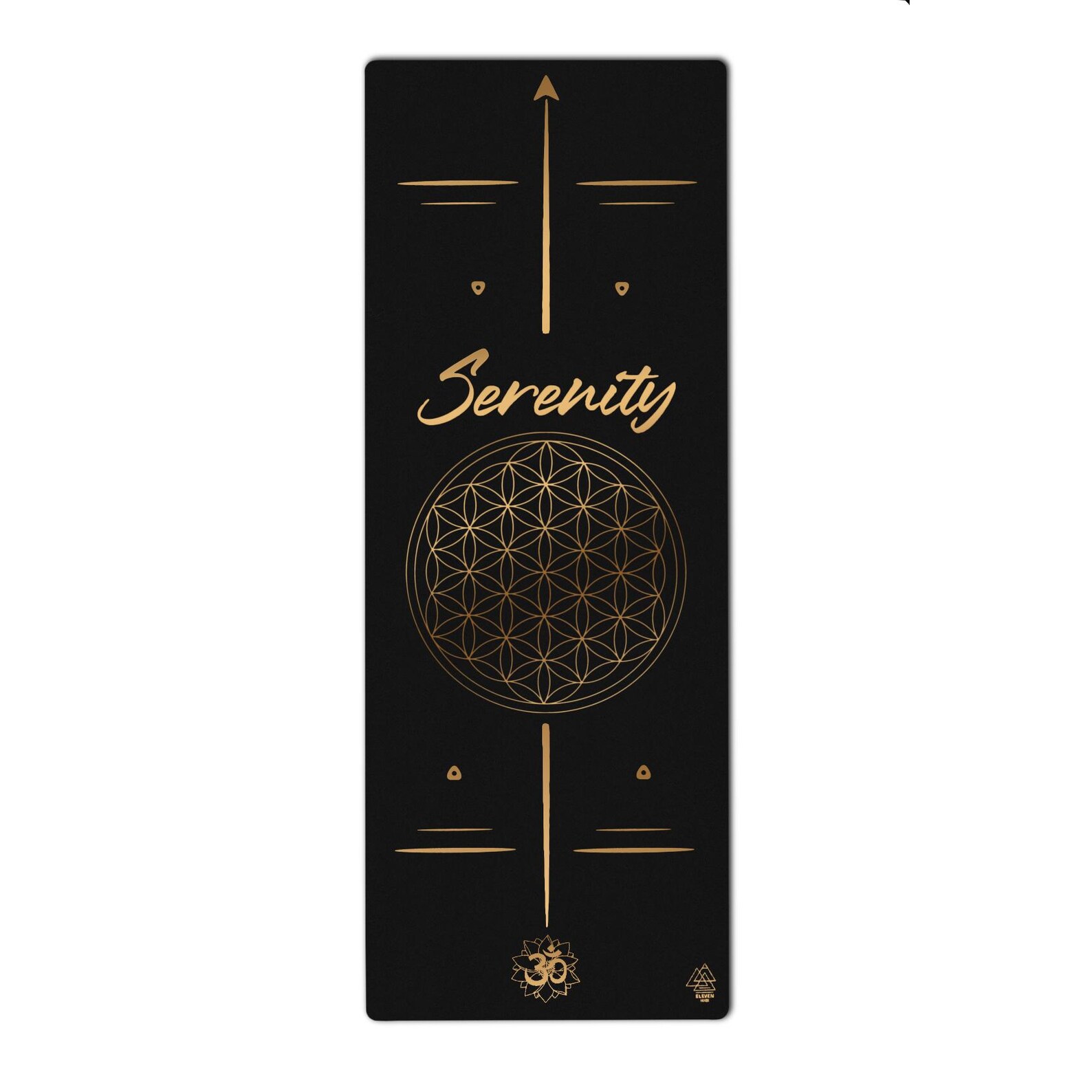 Sacred Geometry Yoga Mat Black Gold Flower of Life Ganesha Buddha ...