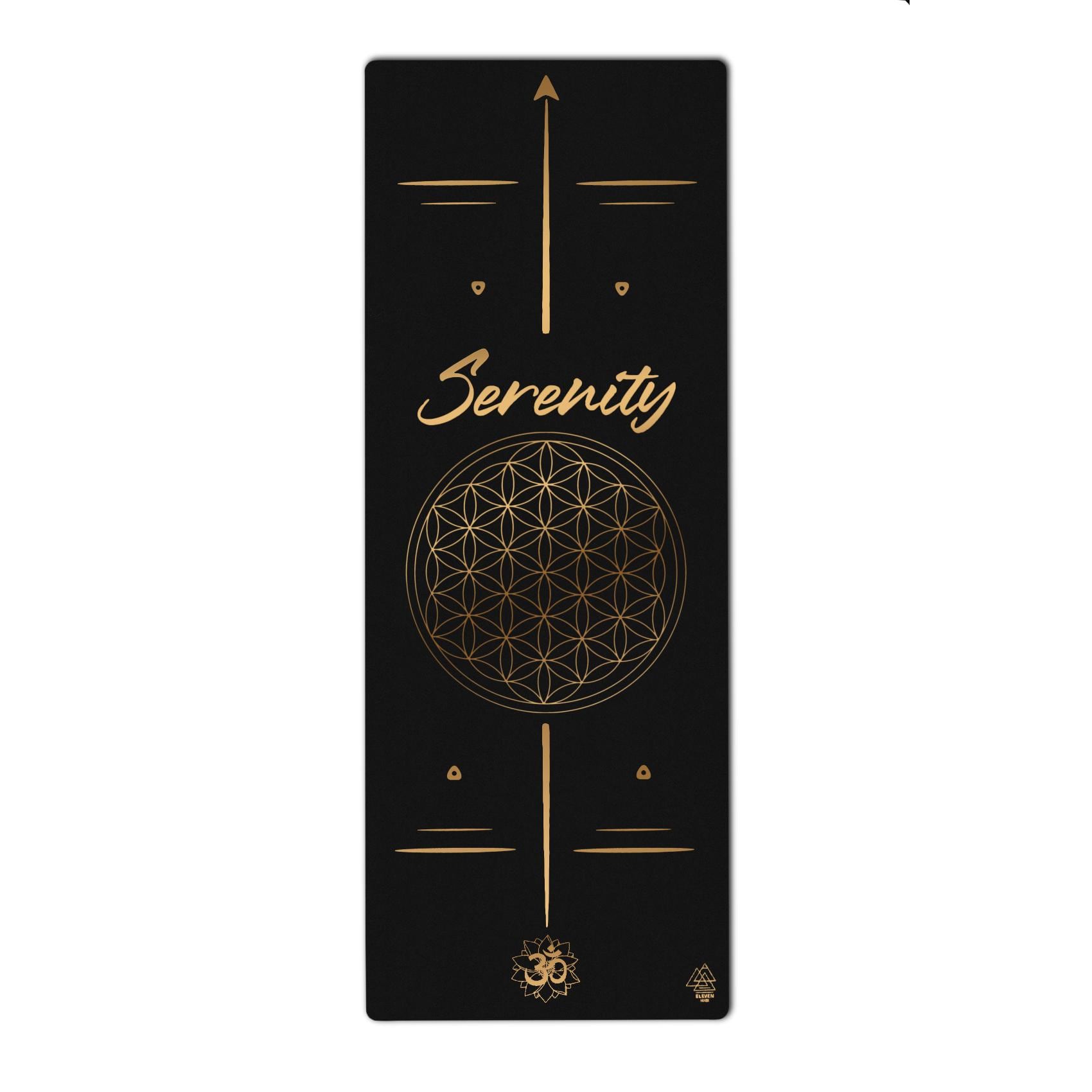 Sacred Geometry Yoga Mat Black Gold Flower of Life Ganesha Buddha ...