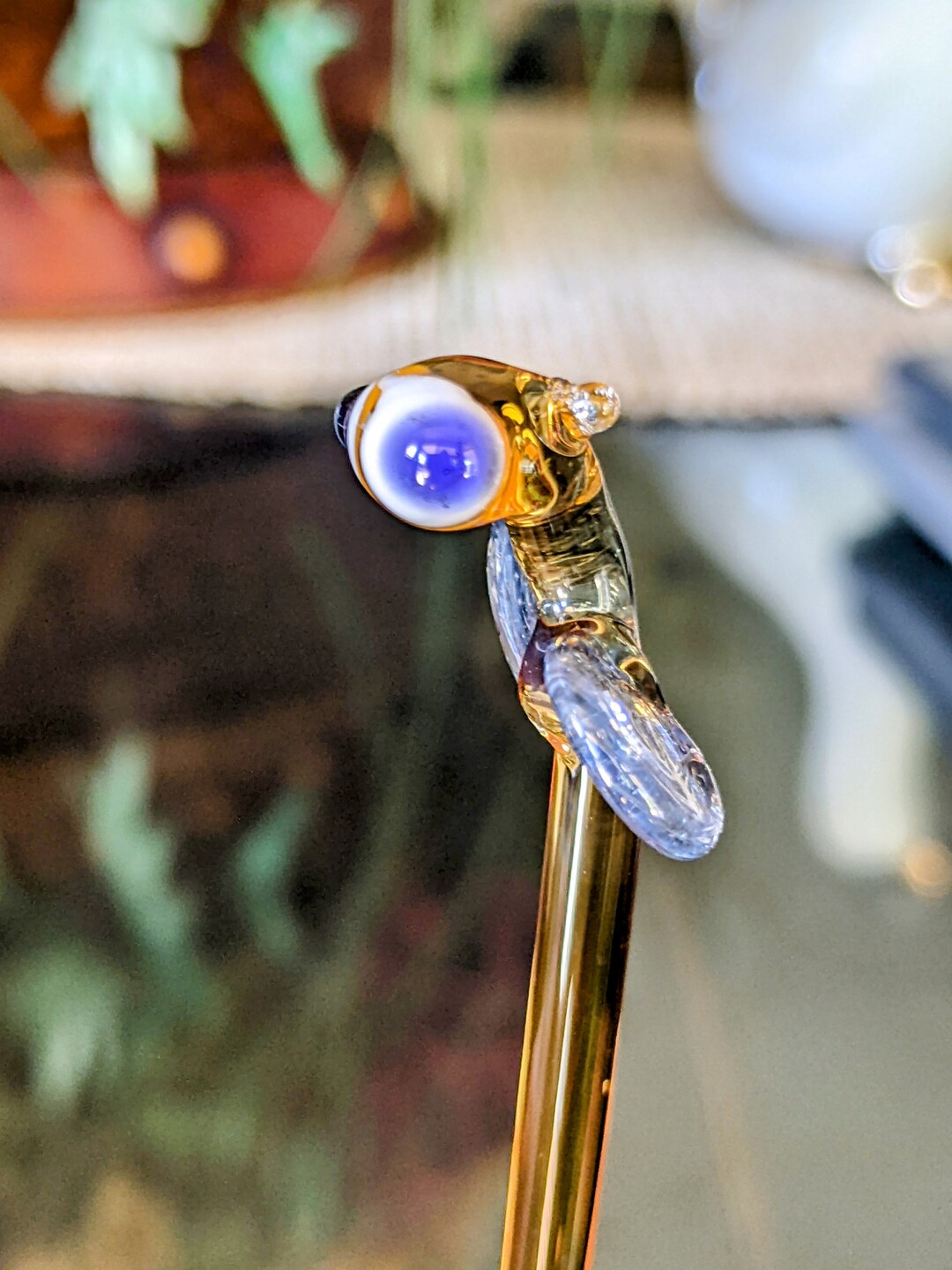YAVAGLASS Murano Glass Cute Bug Figurine on Wood Stand - Etsy