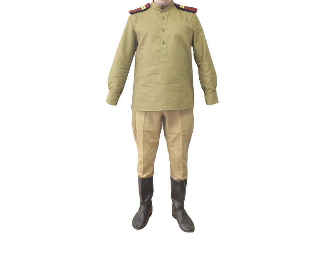 Soviet NKVD Border Guards Uniform, Red Army Uniform, Military Khaki ...