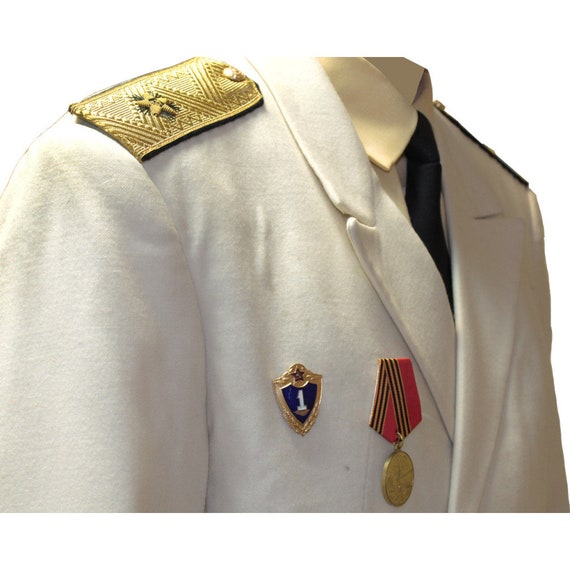 White Admiral Naval Fleet Parade Coat, Soviet Vintage… - Gem