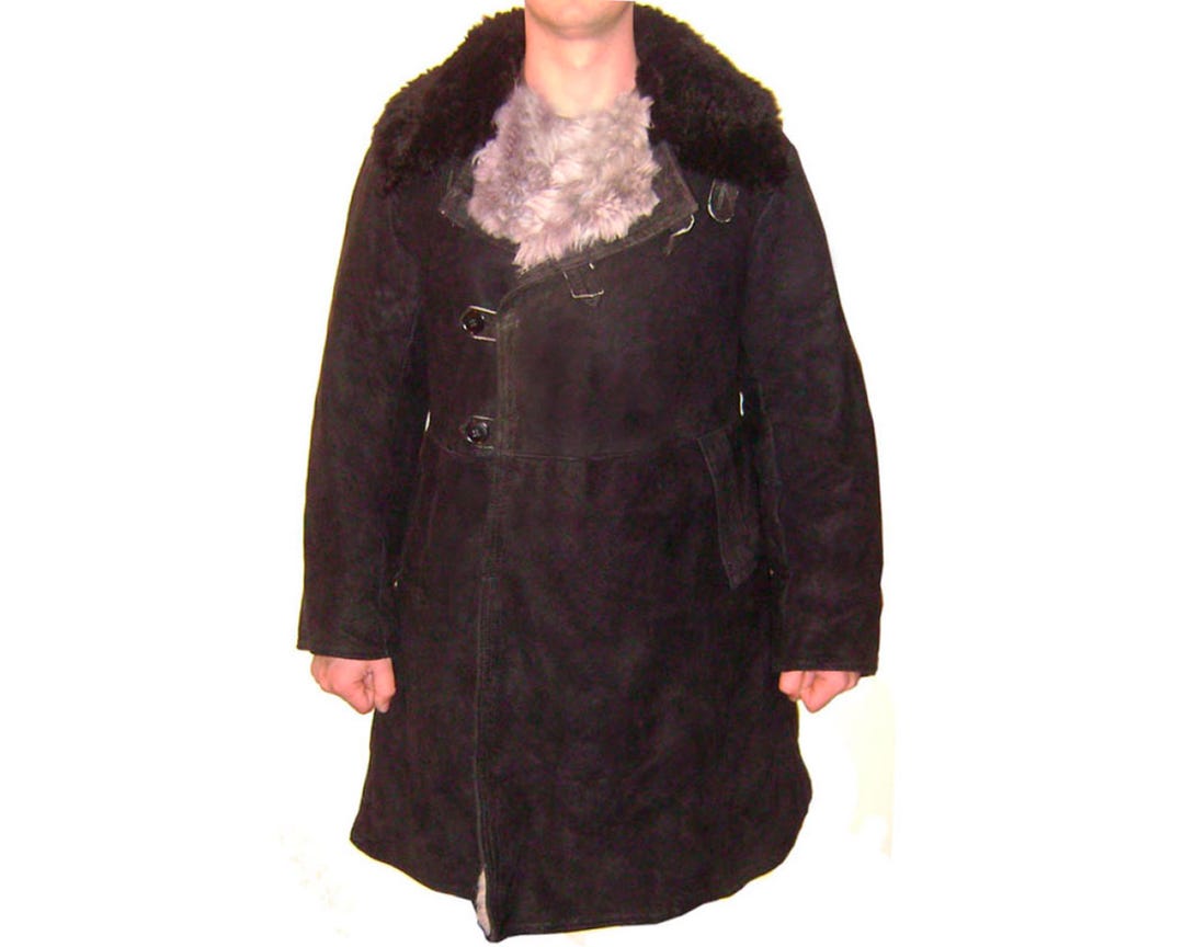 USSR Army Winter General’s Suede Overcoat, General Black Coat, USSR ...