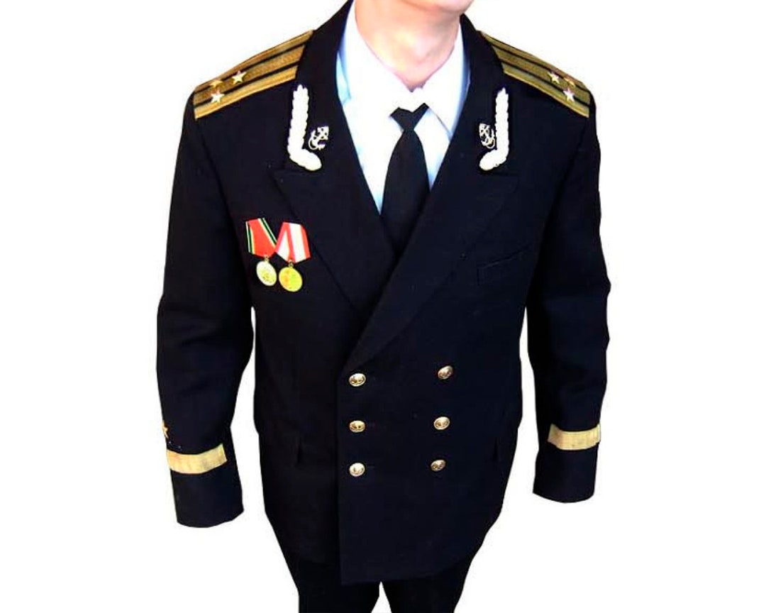 Soviet Navy Captain Black Jacket, Soviet Vintage Uniform, Soviet ...