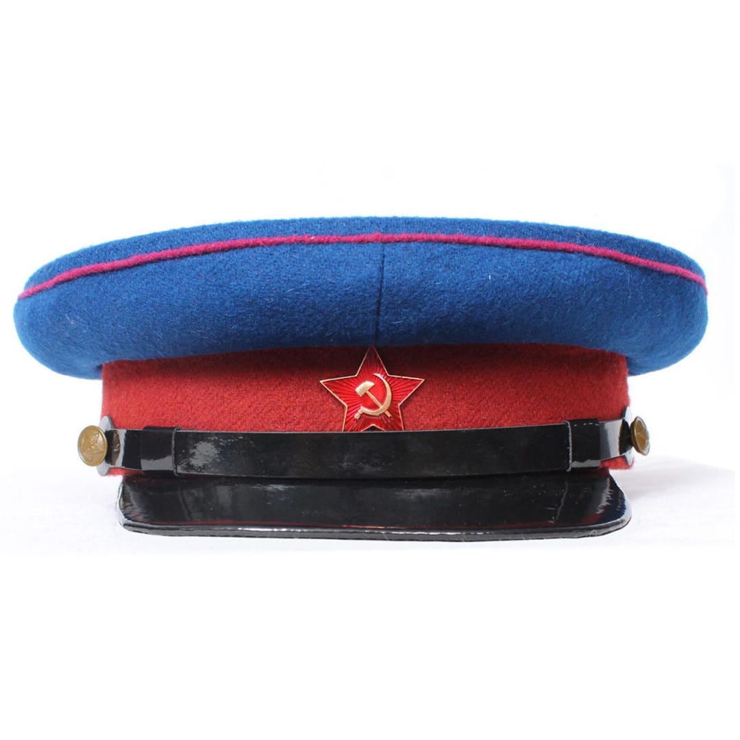NKVD WW2 Officer Hat, Soviet Army Visor Hat, Red Army Officer Sun Hat ...