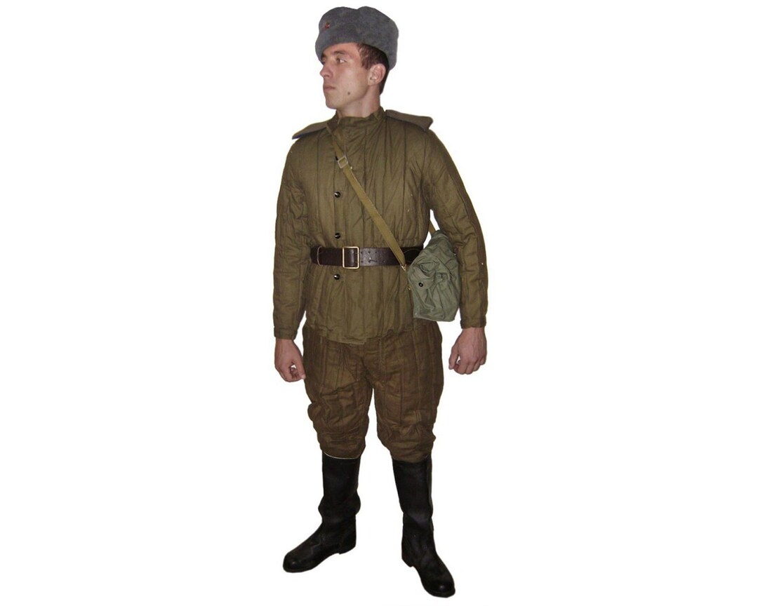 Soviet Army WWII Uniform, Red Guards Winter Uniform, Khaki Military ...