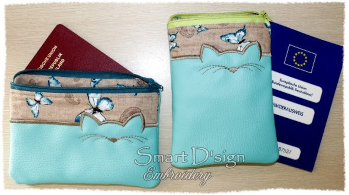 ITH Machine Embroidery Design CAT Bag With Lining in the Hoop - Etsy