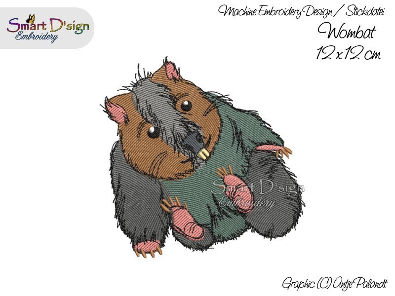 Wombat Sweet Australian Baby Animals Machine Embroidery Design - Etsy ...