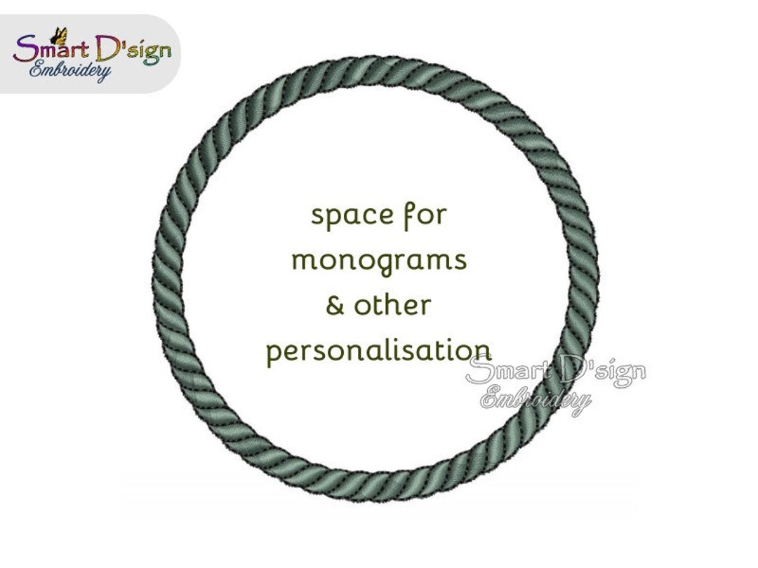 Rope Circle Blank | Machine Embroidery Design | 4x4 Inch 10x10 Cm Hoop ...