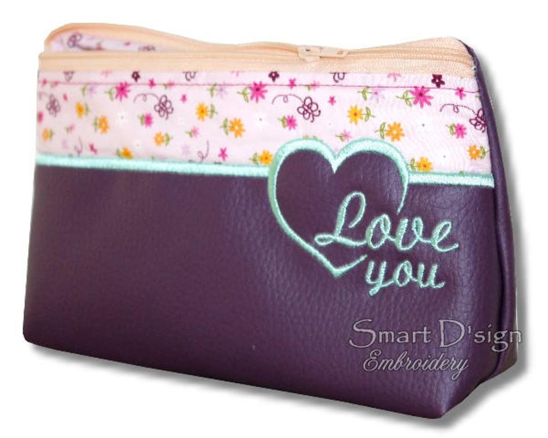 ITH HEART Bag With Lining and Inside Pocket 3 Sizes in Set in the Hoop ...