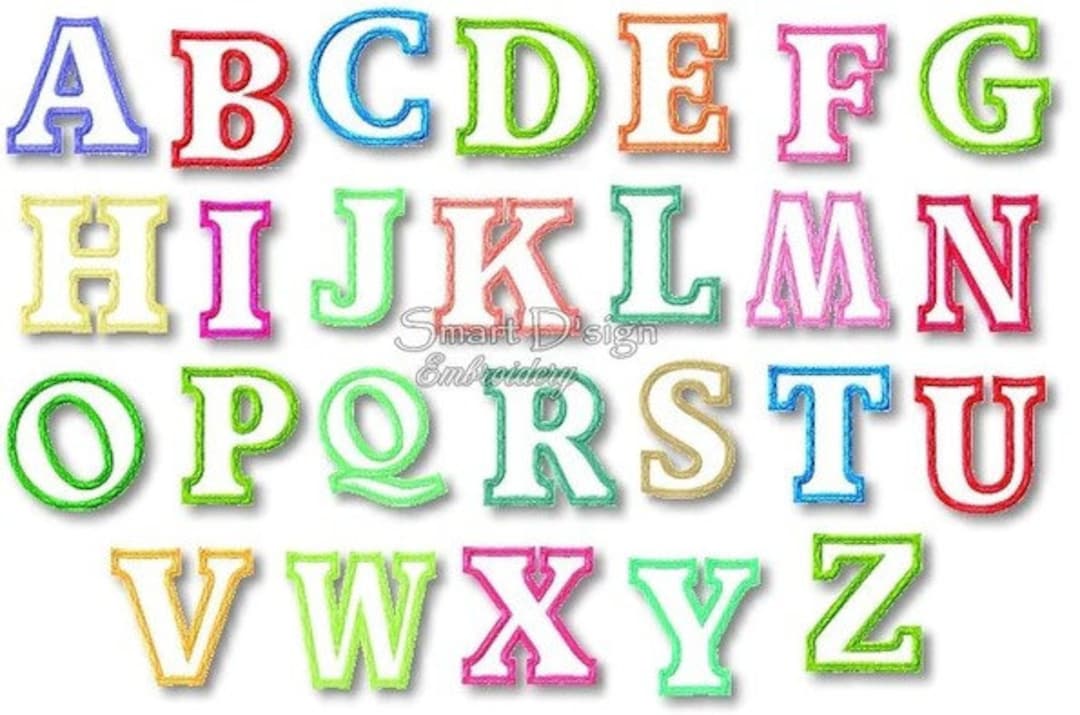 DANNY - APPLIQUE ALPHABET 26 Letters 8.5 Cm Height - 4 Inch | Machine ...