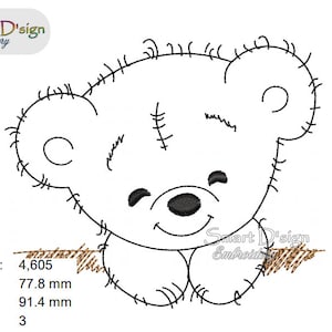 Set 3x TEDDY DOODLE APPLIQUES 4x4 Inch | Children Teddy Patches | Cute ...