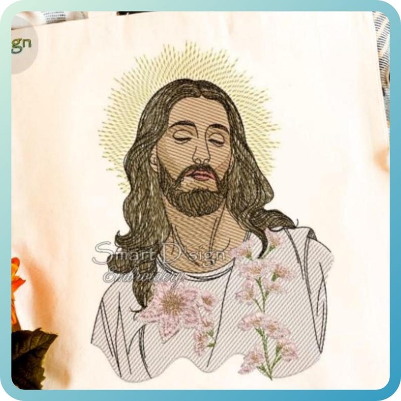 Jesus Machine Embroidery Design 5x7 Inch / 13x18 Cm – Religious ...