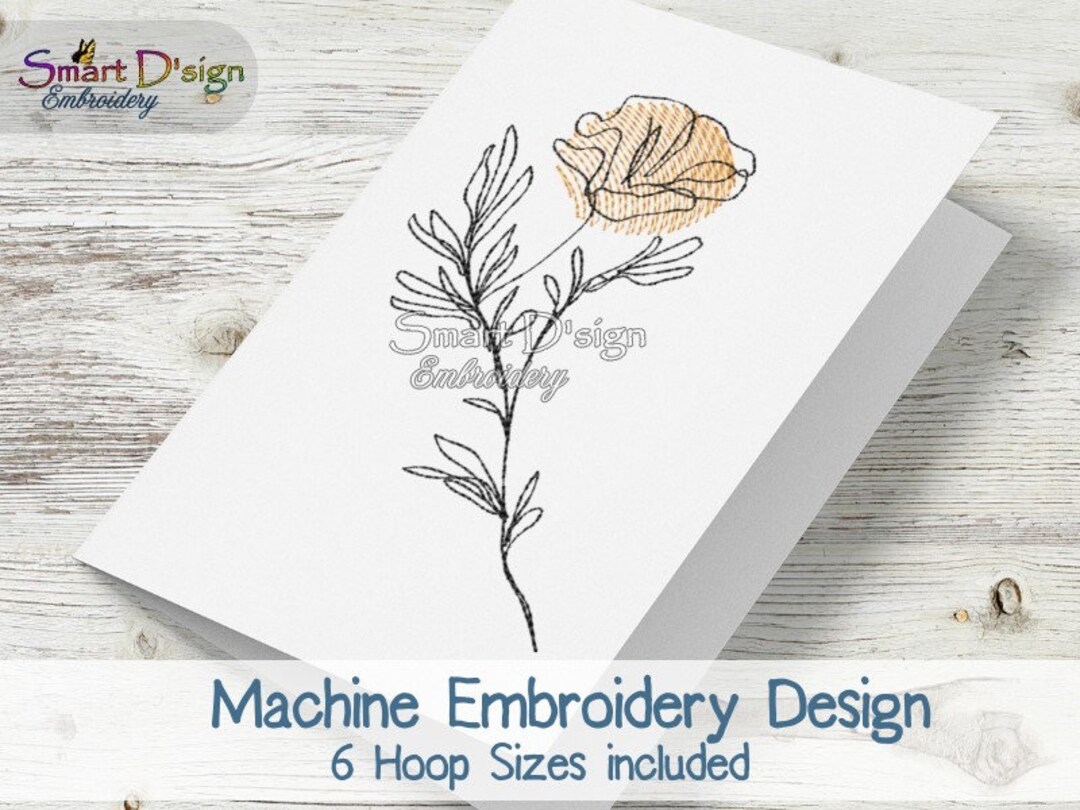 Beautiful OUTBACK FLOWER No. 6 - Line Art | Machine Embroidery Design ...