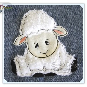 Süßes Lämmchen, Set mit 6 Größen, Lamm Applikation, Baby Schaf Stickdatei Stickmaschine Smart D ...