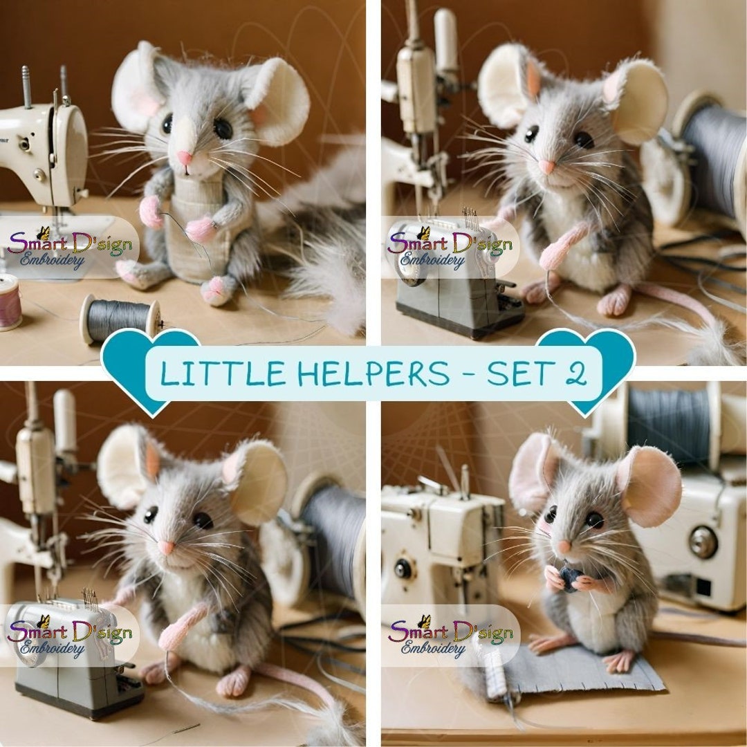 Adorable Mouse Digital Art - LITTLE HELPERS - Set 2 - in the Sewing ...