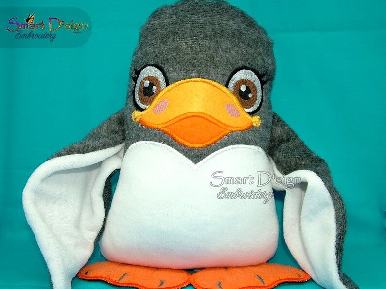 2x ITH Machine Embroidery Designs 6x10 Inch Penguin Stuffy - Etsy