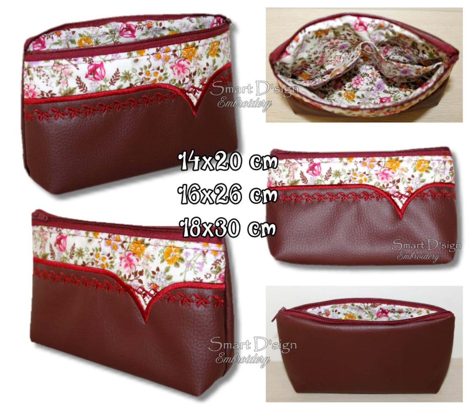 ITH Machine Embroidery Design Cosmetic Bag With Lining and - Etsy