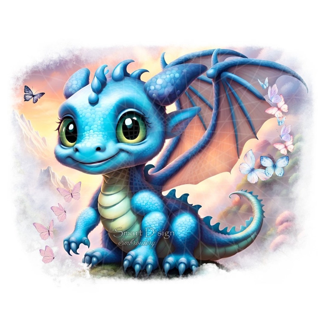 Adorable Butterfly BABY DRAGON Kindergarten Digital Art | High ...