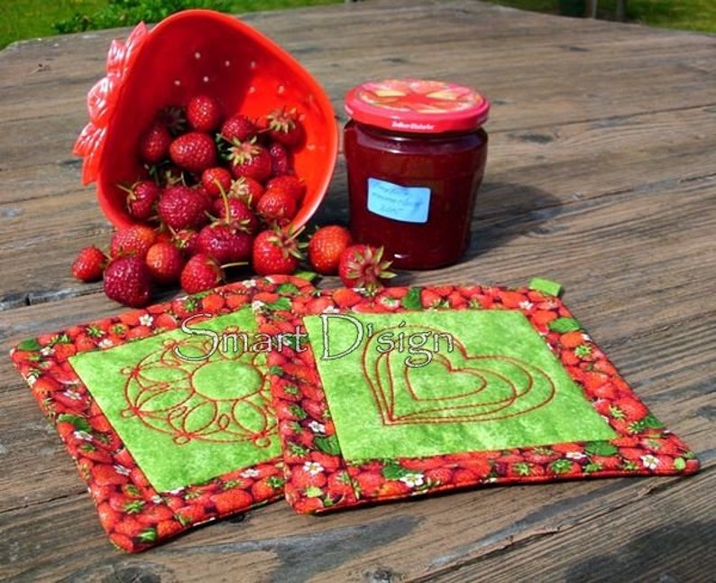 6 ITH Pot Holder Machine Embroidery Design in the Hoop Kitchen - Etsy