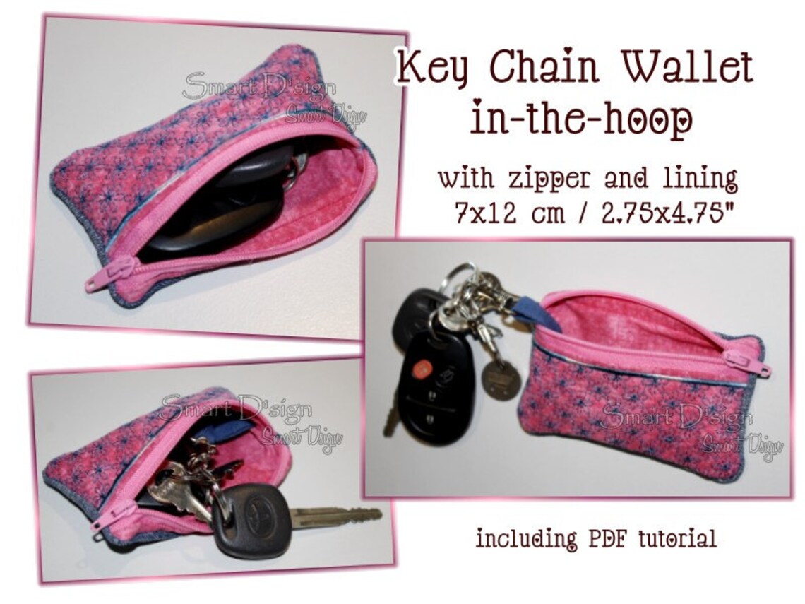 ITH Key Chain Wallet 5 Designs in Package Embroidery File - Etsy