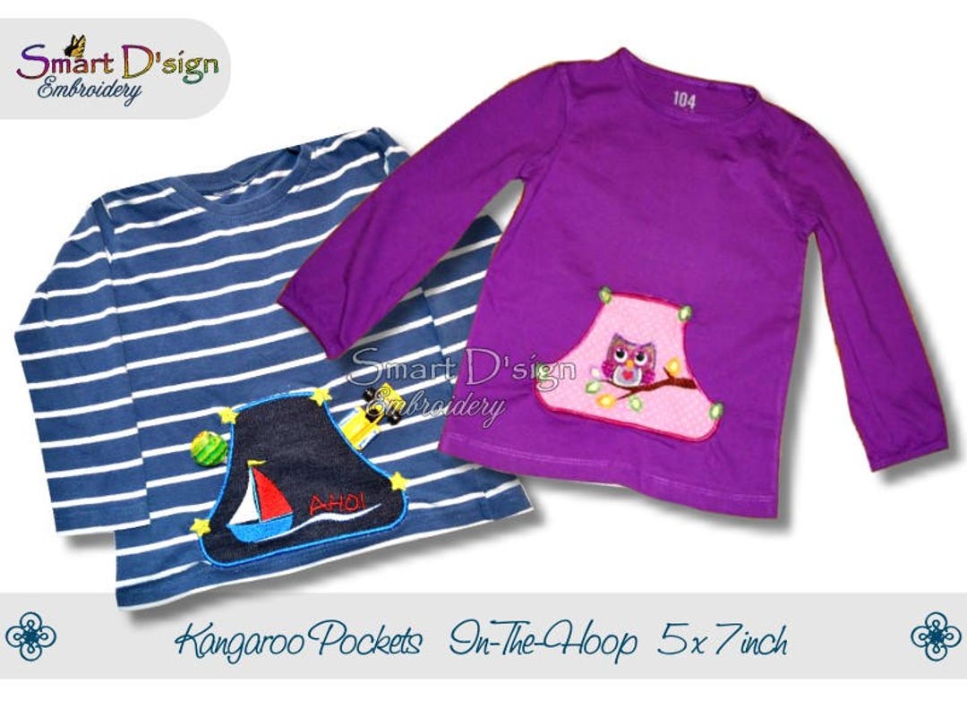 ITH Kangaroo Pockets 12x Motifs 5x7" Applique Pocket Designs for in the ...