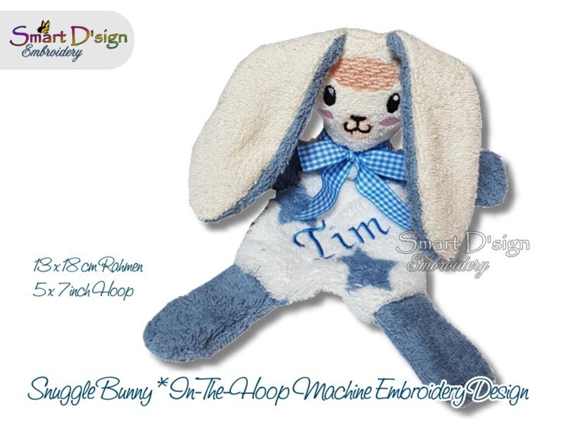 Bunny ITH Machine Embroidery Design Stuffie Stuffed Soft Toy Snuggle ...