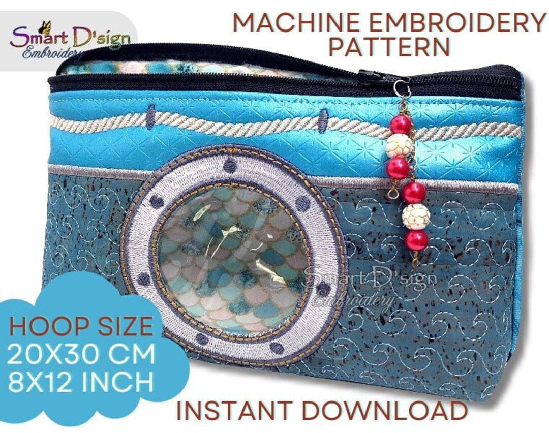 8x12 Inch 20x30 Cm | ITH Machine Embroidery Design | Maritime Spy Bag ...