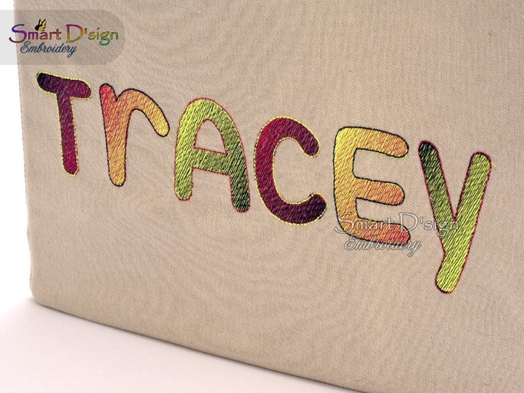 Gradient Embroidery Font HMT Round Alphabet 2 Inch - BX Font Inclusive ...