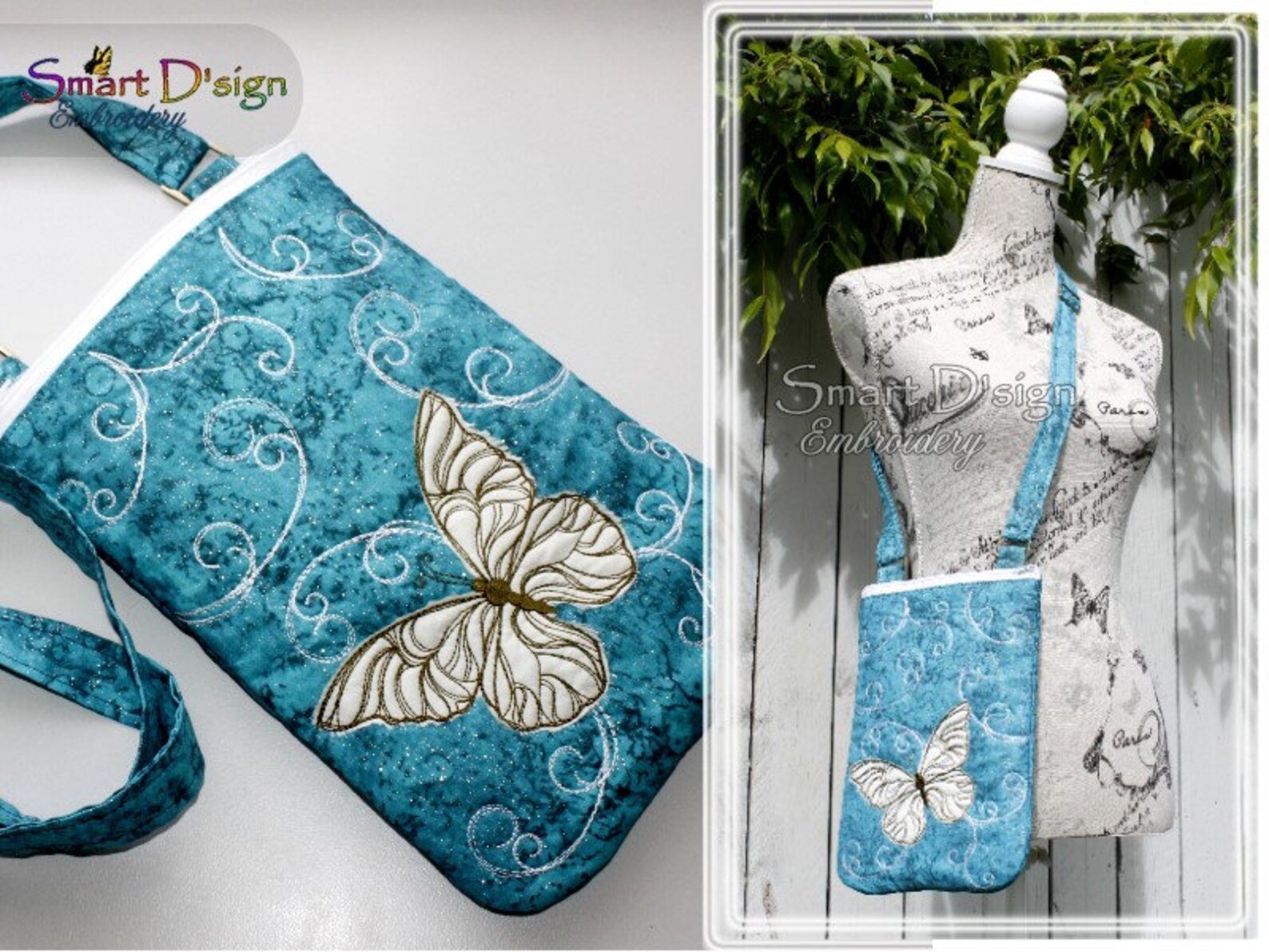 ITH Butterfly - Cross Body Bag Machine Embroidery Design 8x12 Inch ...