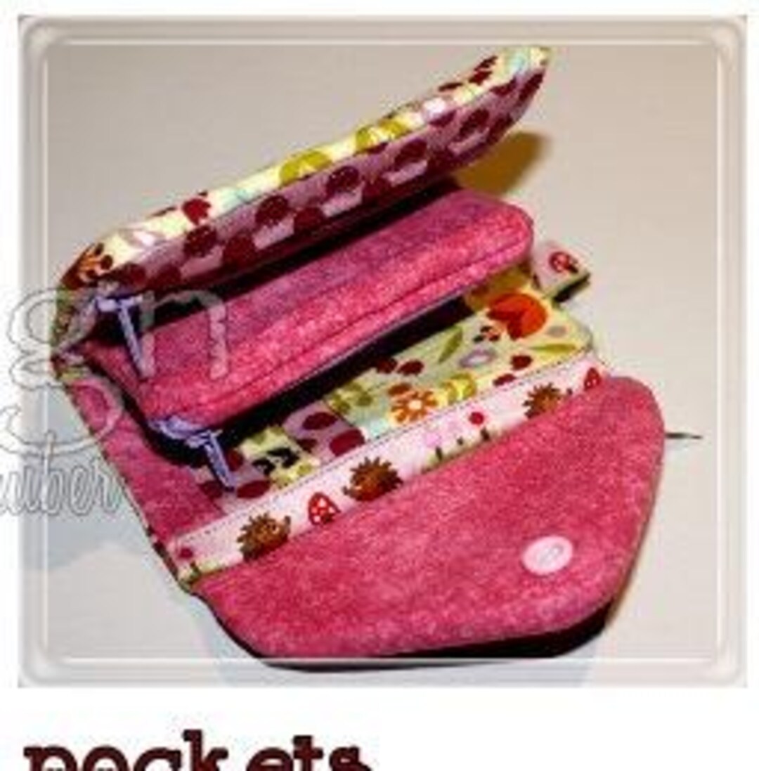 ITH WALLET Machine Embroidery Design Purse With 3 Zipper Pockets File ...