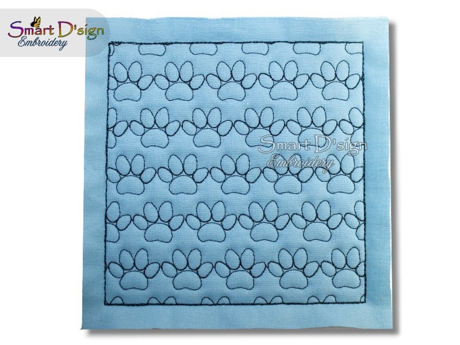 ITH Paw Stipple Stitch Quilt Block 15 Sizes Machine - Etsy