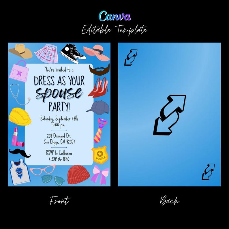 Dress as Your Spouse Party Invitation Customizable, Dress Like Your ...
