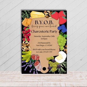 Charcuterie Board Party Customizable Invitation, Bring Your Own Board ...