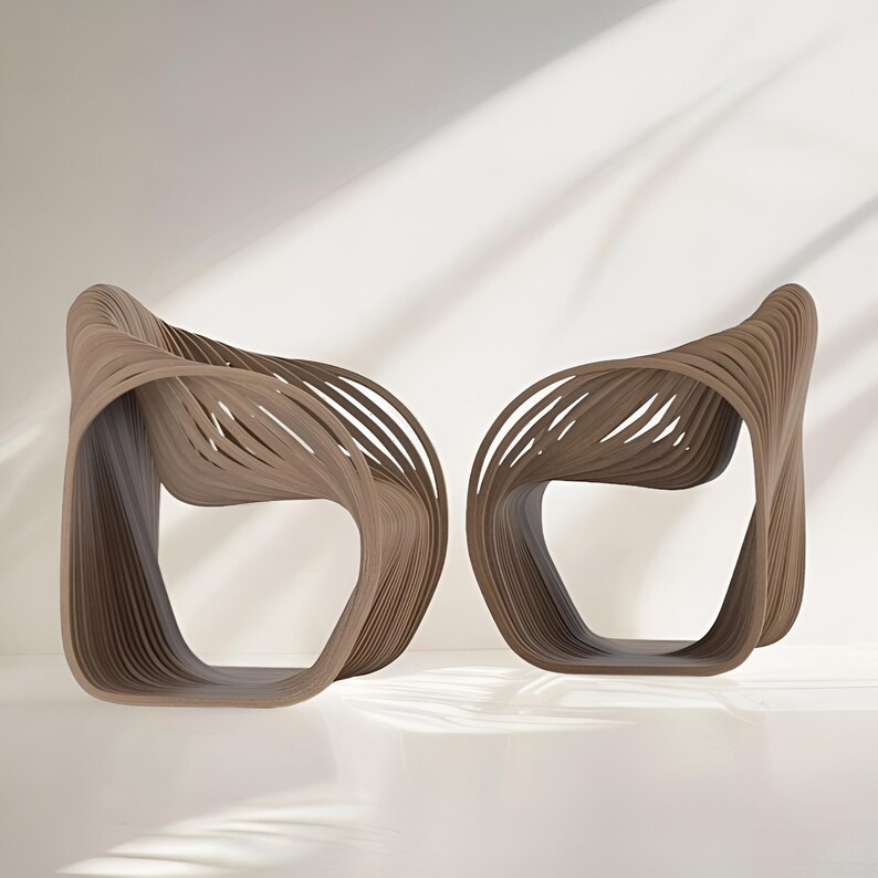 Piegatto Wooden Sculptural Chair Free Delivery, Modern Designer ...