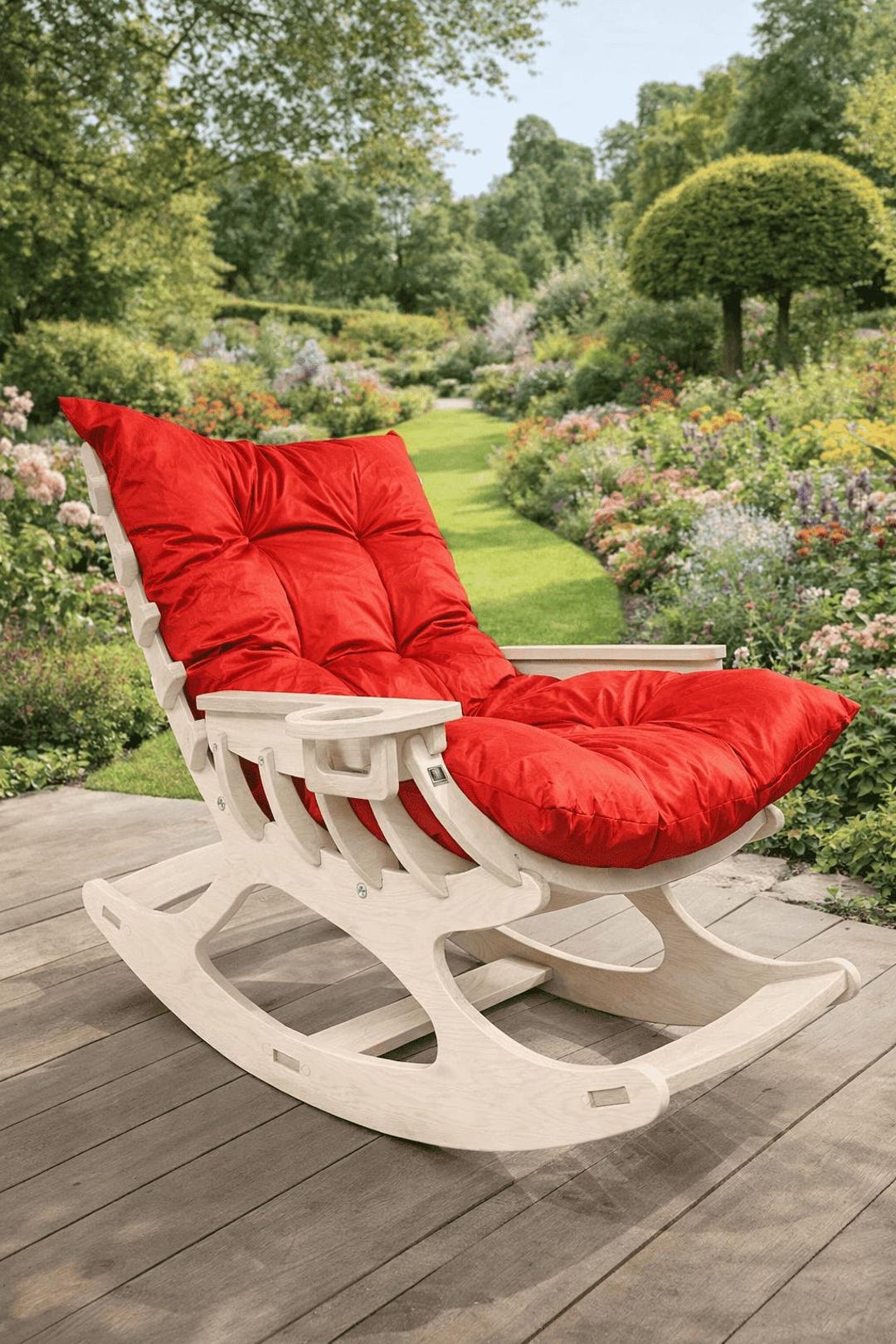 Custom Wooden Rocking Chair, Modern Rocker, Birch Lounge Chair ...