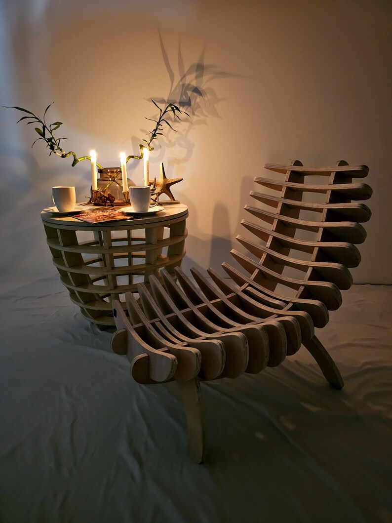 Whale Tail Chair With the Table one Person Set Outdoor Furniture Patio ...