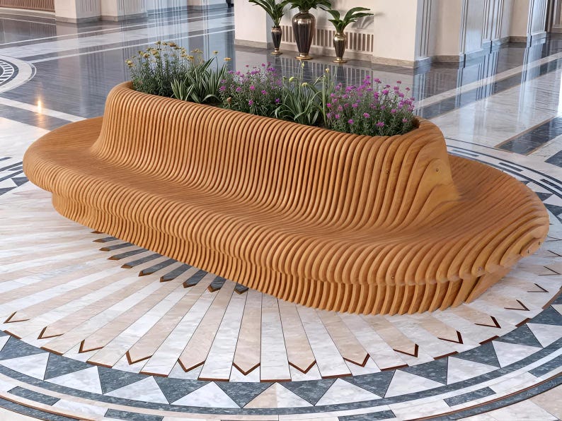 Modern Circular Bench – Custom Designer Seating for Lobby, Public ...