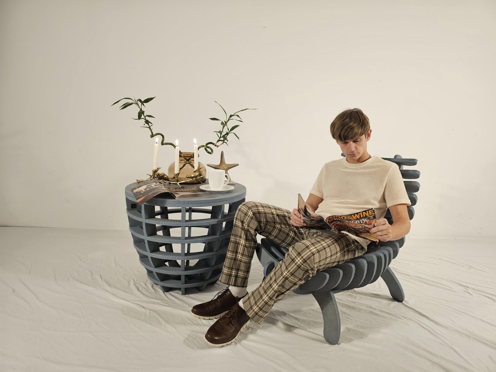 Whale Tail Chair With the Table one Person Set Outdoor Furniture Patio ...