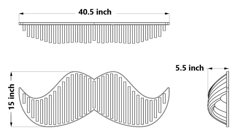 Parametric Wooden Mustache Free Delivery, Designer Mustache, Wall Decor ...