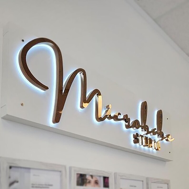 Custom Backlit Sign Outdoor Business Sign Metal Sign 3D Logo Laser Cut ...