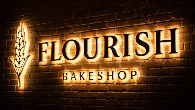 Custom Metal Backlit Logo Sign, 3D Business Wall Sign, Office Branding ...
