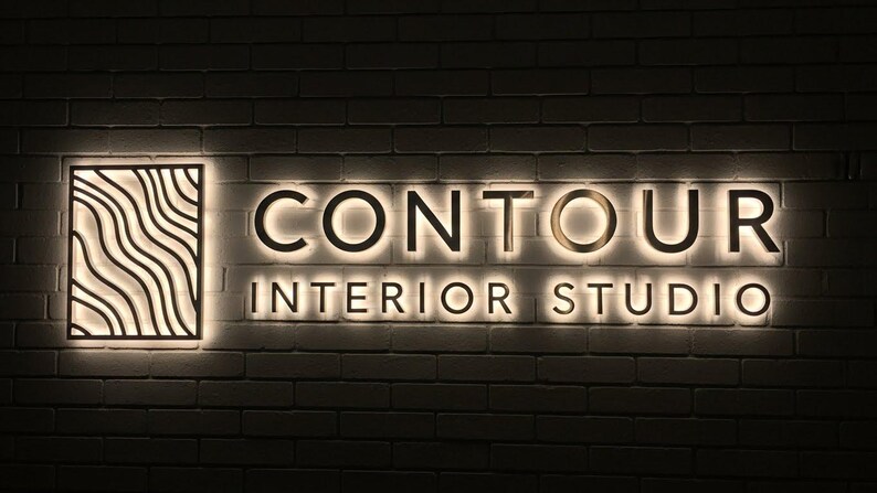 Halo Lit Sign, Storefront Sign, Metal Backlit Sign, 3D Logo Sign ...