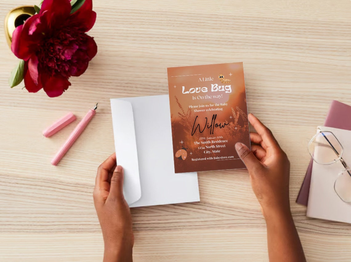 A Little Love Bug is on the Way, Baby Shower Invites and Welcome Sign ...