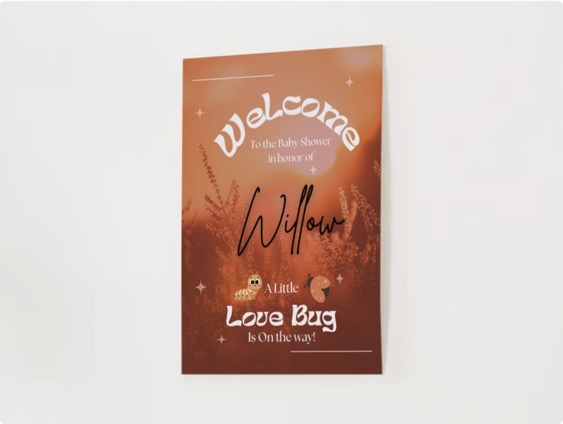 A Little Love Bug is on the Way, Baby Shower Invites and Welcome Sign ...