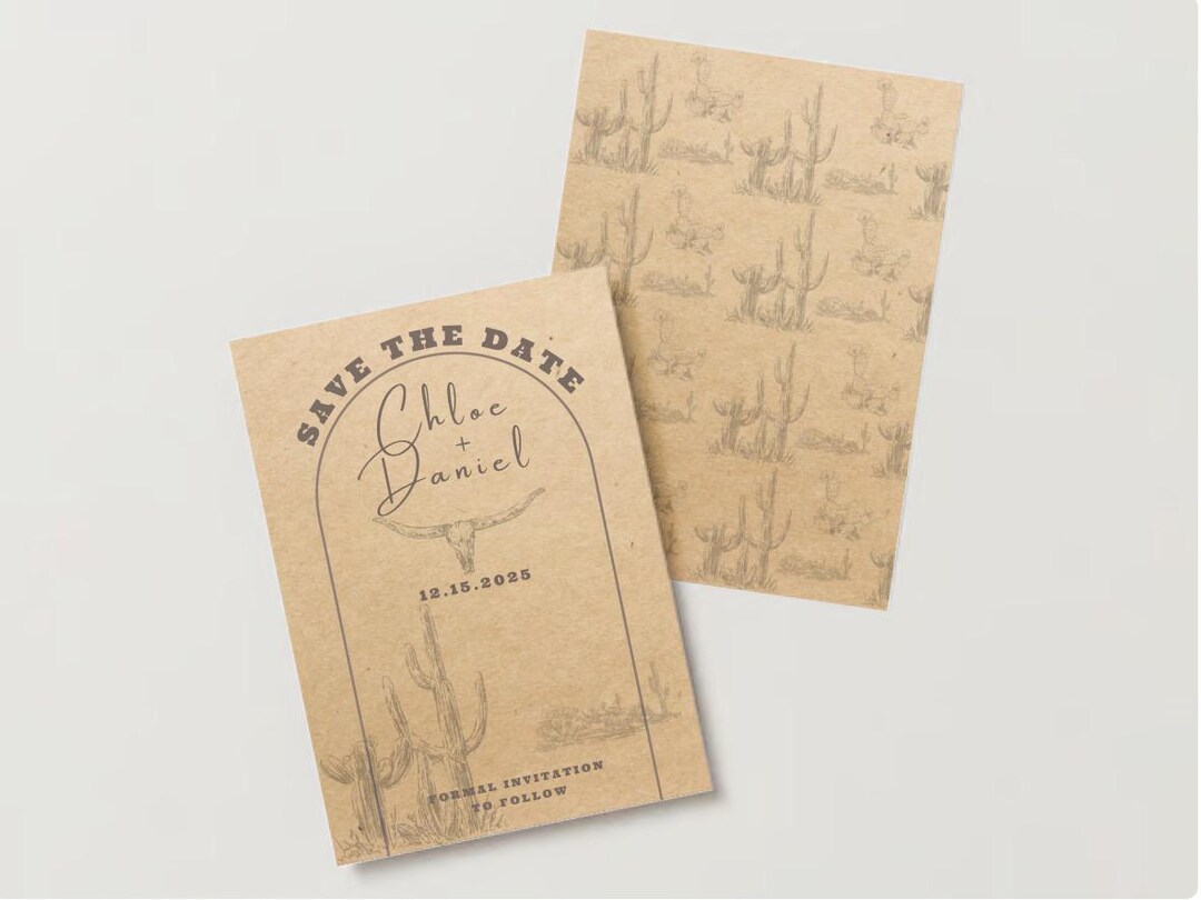 Western Save the Date Invitation, Digital Template, Instant Download ...