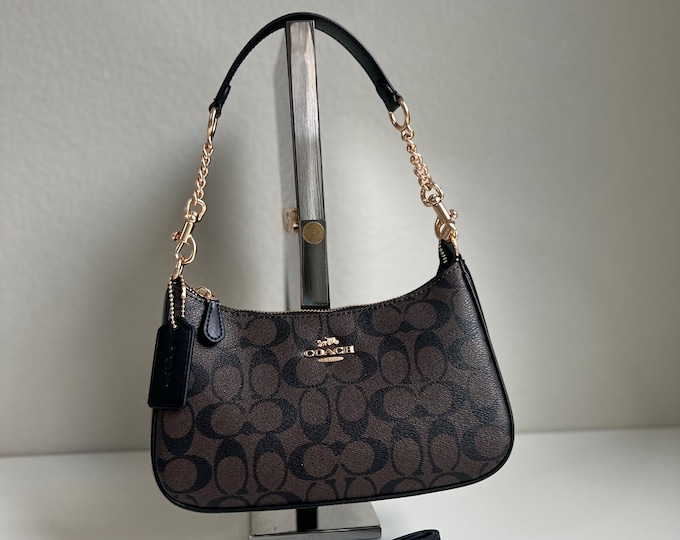 Coach Teri Shoulder/ Crossbody Bag Black/brown Women Handbags New ...